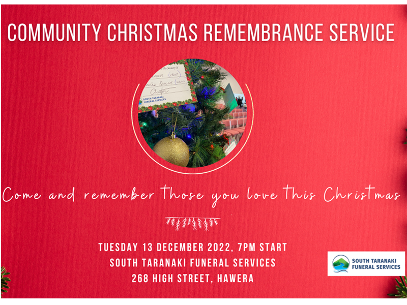 South Taranaki Funeral Services Community Christmas Remembrance Service ... South Taranaki Funeral Services Community Christmas Remembrance Service ...